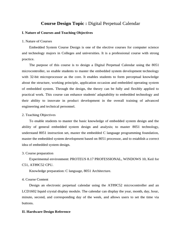 Embedded-System-Course-Design 2025 | PDF | Embedded System ...