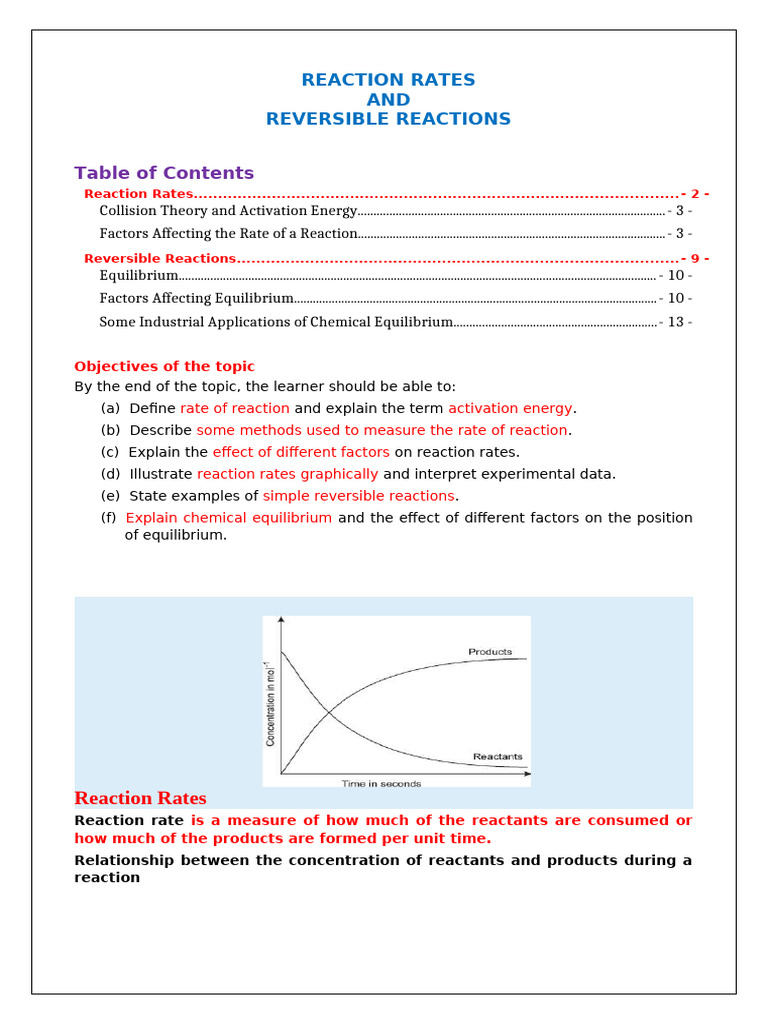 Reaction Rates and Equilibrium Factors | PDF | Reaction Rate | Chemical ...