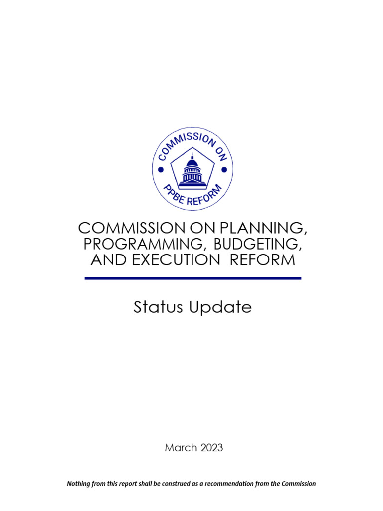 Ppbe Reform Commission Status Update Mar 2023 Public | PDF | United ...