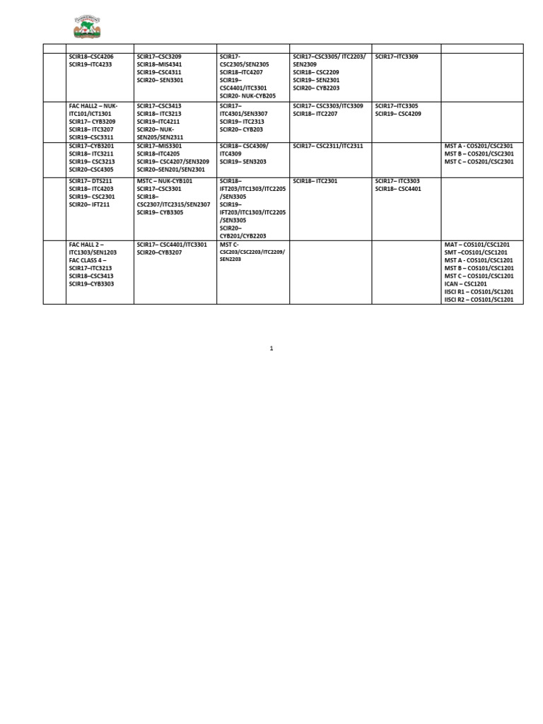 NWU Kano 2024/2025 Semester Timetable | PDF