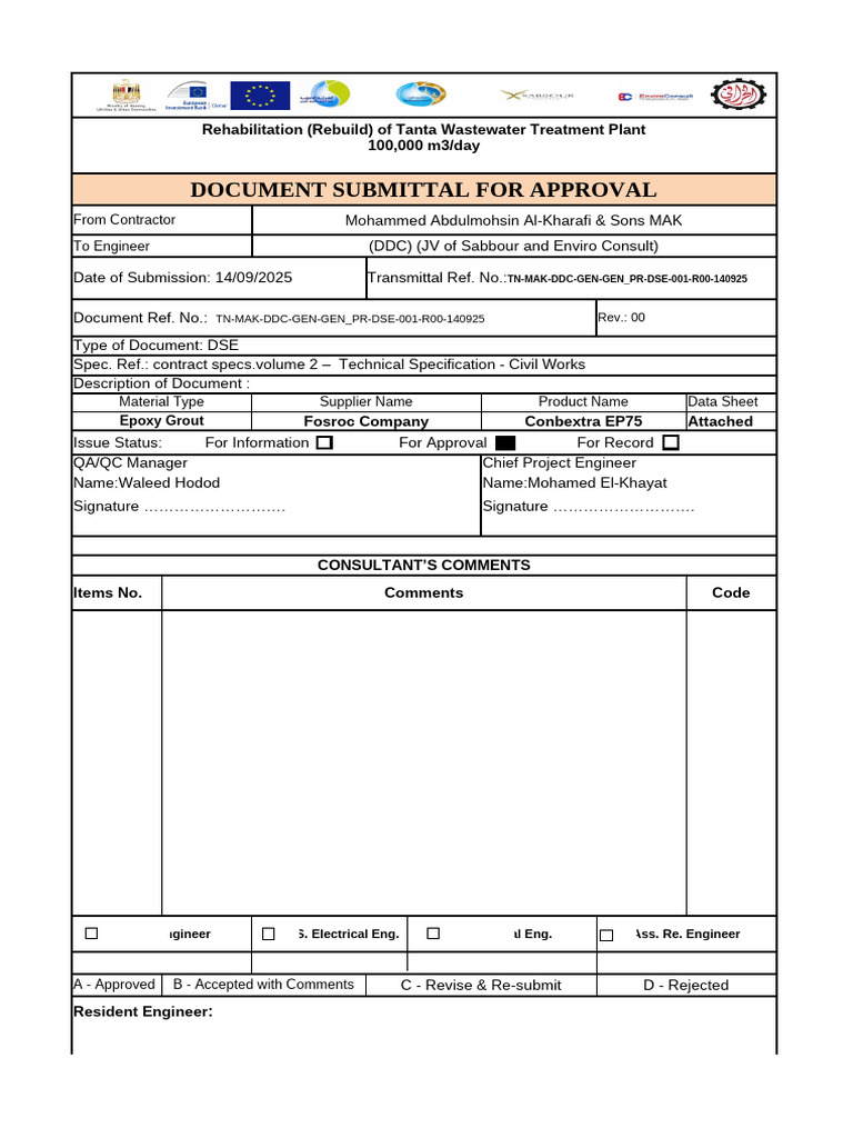 Document Submittal for Approval: DSE | PDF