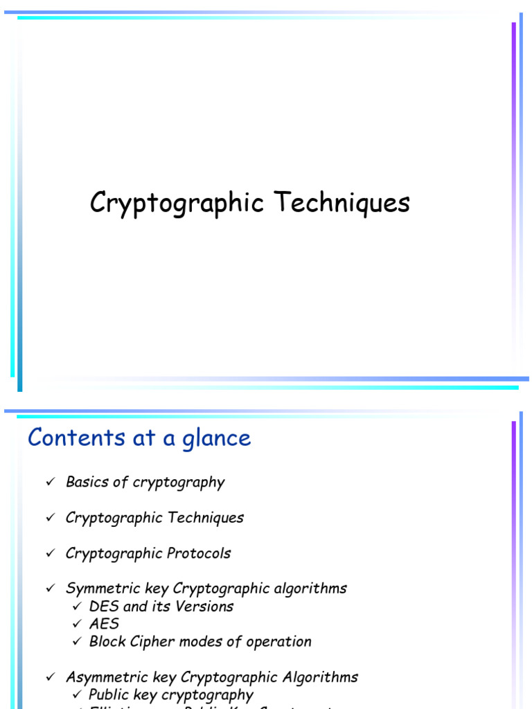 Cryptographic Techniques | PDF | Cryptography | Key (Cryptography)