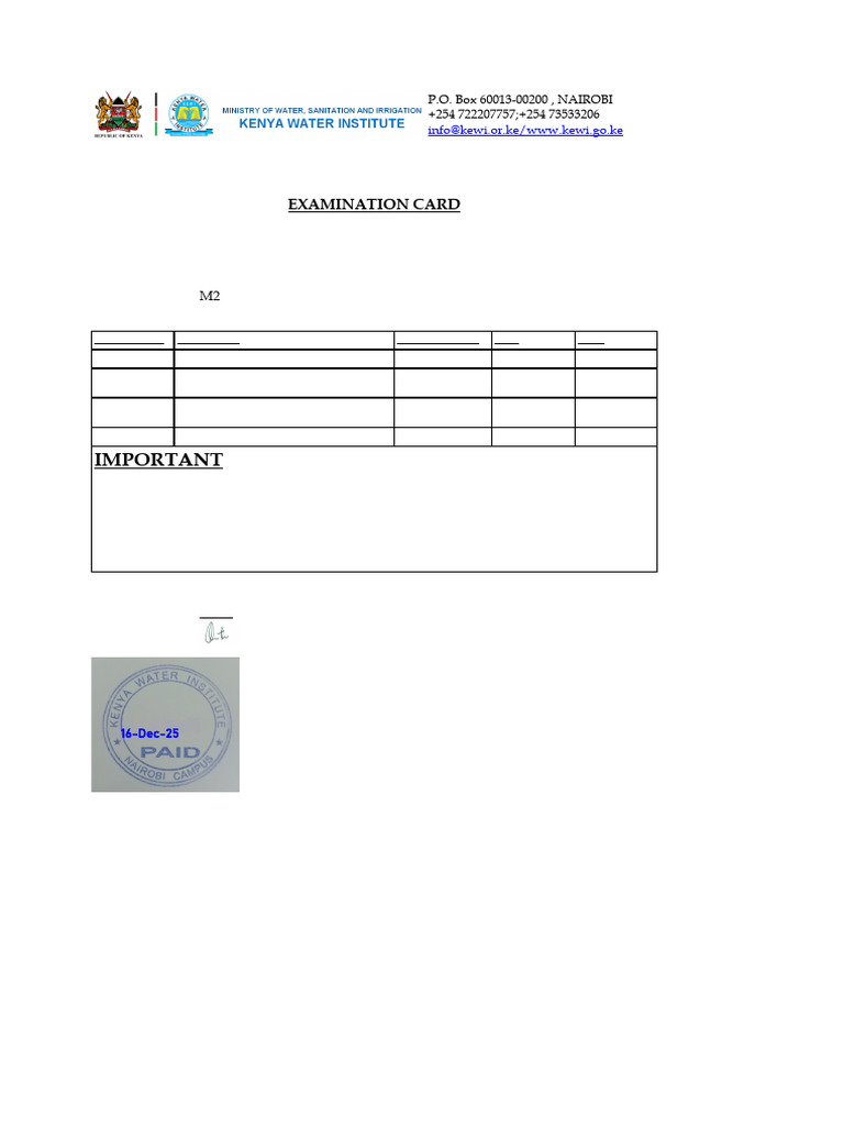 ExamCard PPFT3M159812025 | PDF