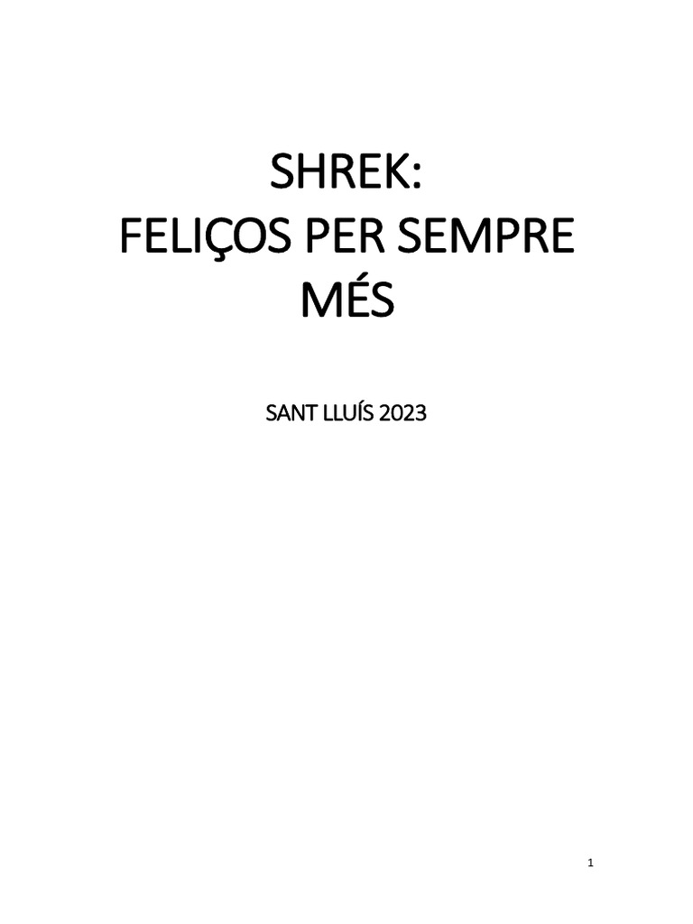 Shrek Felicos Per Sempre Mes | PDF