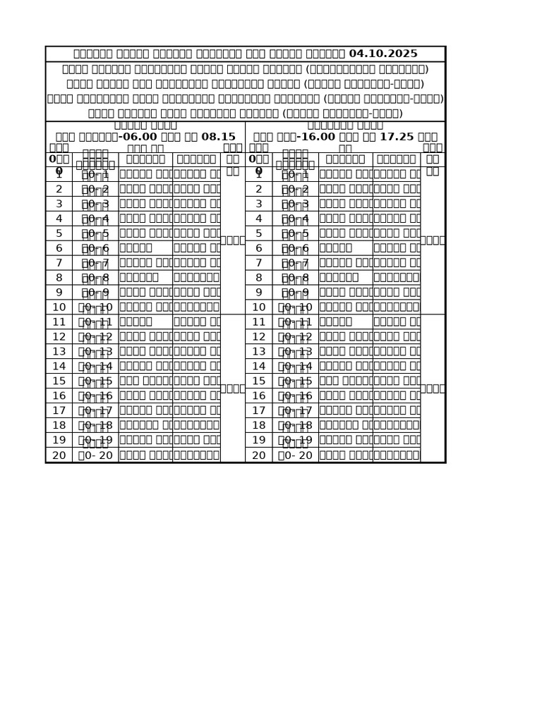 Duty Chart | PDF