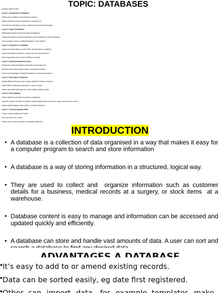Year 8 Database | PDF | Databases | Relational Database