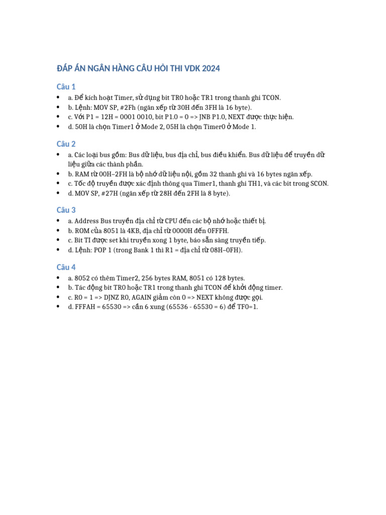 Dap An VDK 2024 | PDF