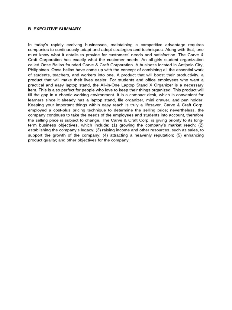 Entrep Business Proposal | PDF | Laptop | Crafts
