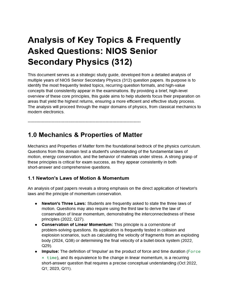 NIOS Senior Secondary Physics Guide | PDF | Thermodynamics | Force