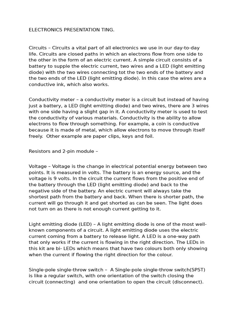 Electronics Presentation Ting | PDF | Light Emitting Diode | Diode