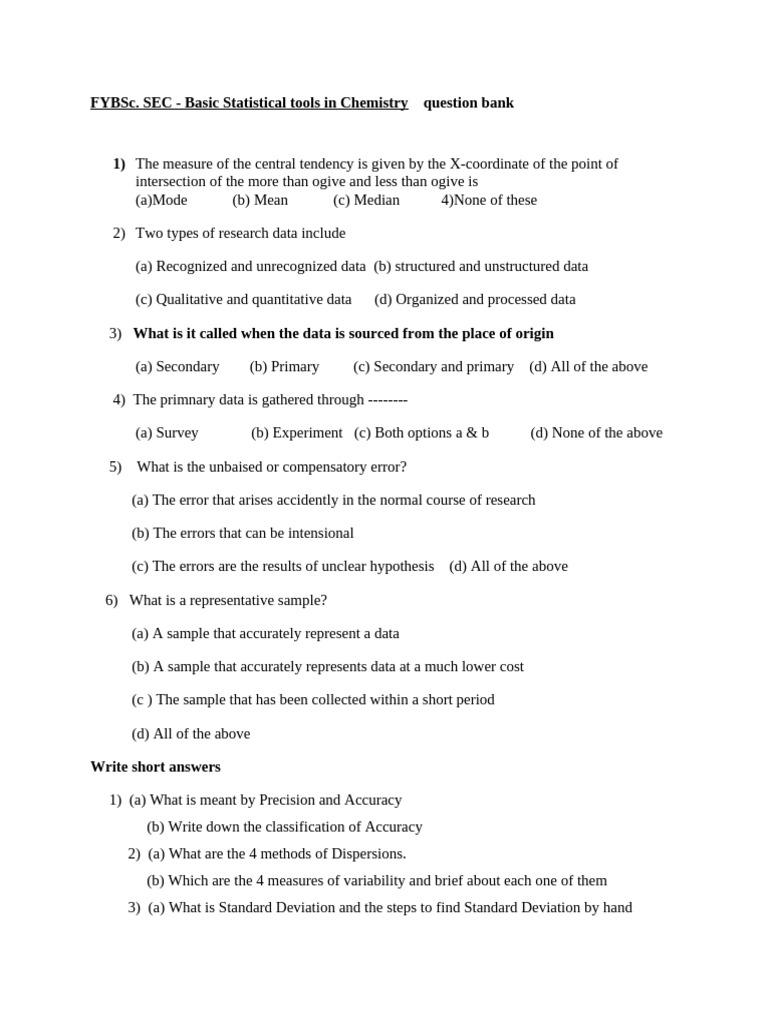 Fybsc Sec Question Bank | PDF