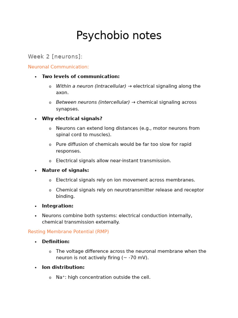 Psychobio notes | PDF | Long Term Potentiation | Synapse