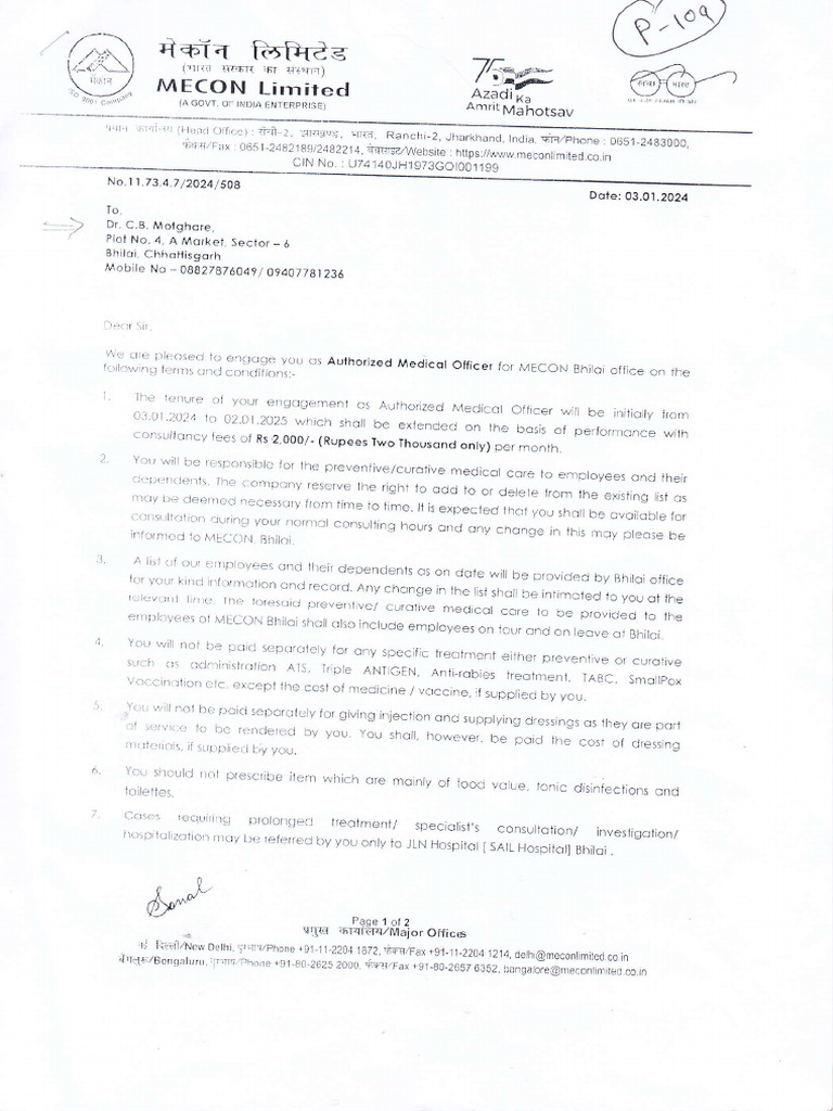Dr CB Motghare_WO | PDF