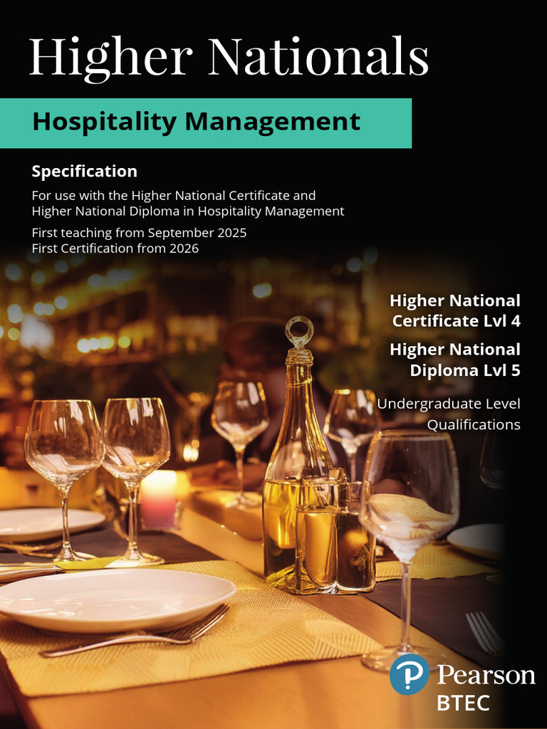 BTEC Higher Nationals in Hospitality Management | PDF | Vocational ...