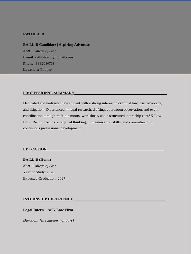 RATHISH B | PDF | Advocate | Lawsuit