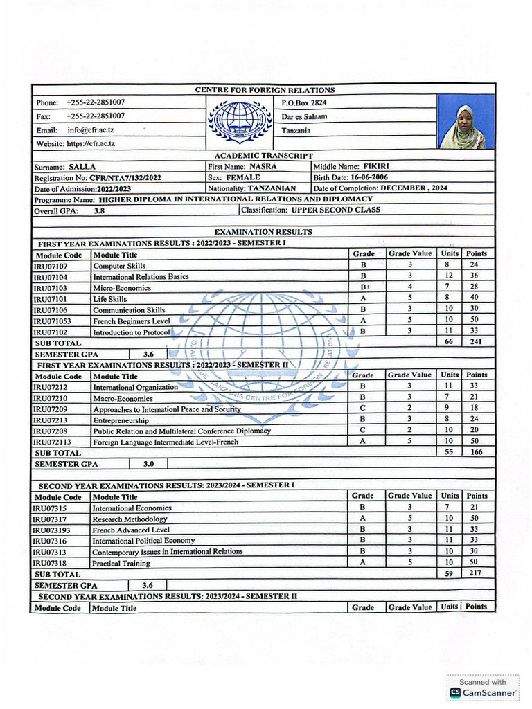 Transcript Advanced Diploma 2 | PDF