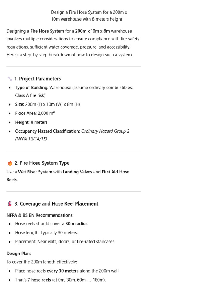 Fire Hose System Design | PDF