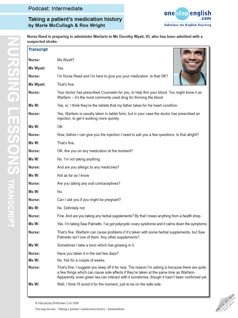 Patient Medication History Guide | PDF | Nursing | Medicine