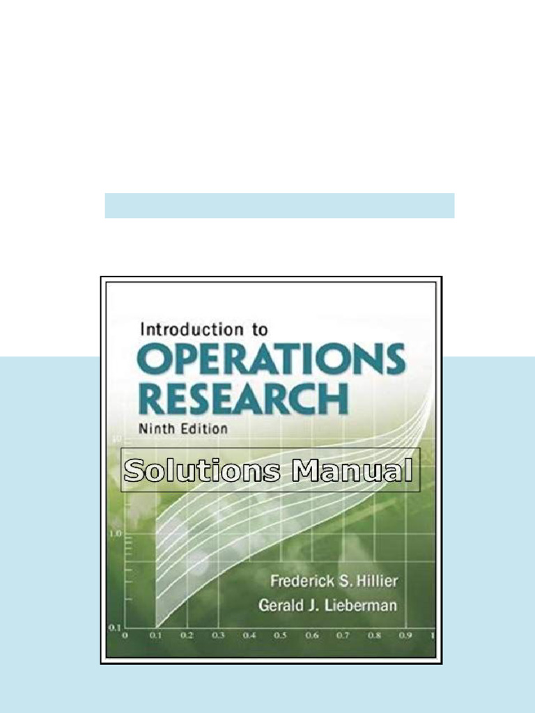 Introduction to Operations Research 9th Edition Hillier Solutions ...