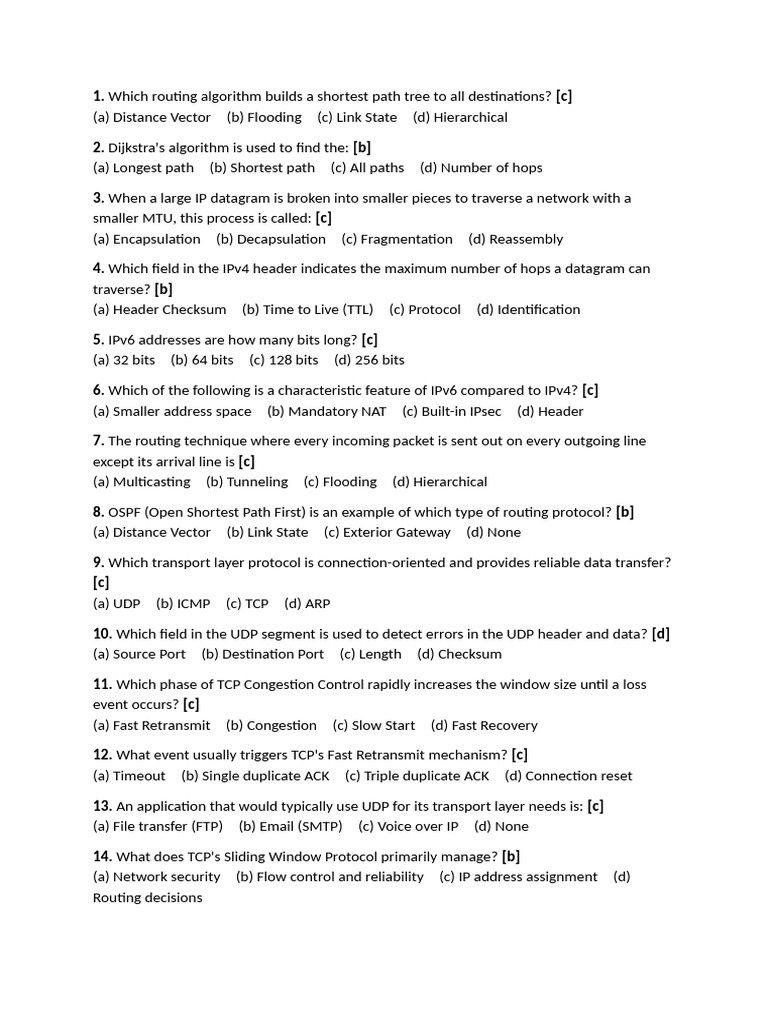 cn MCQ | PDF | Transmission Control Protocol | Internet Protocols