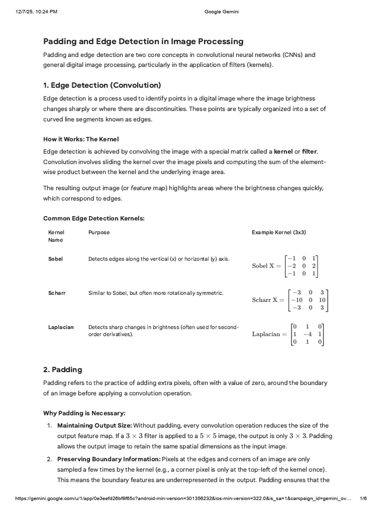Padding and Edge Detection in CNNs | PDF | Applied Mathematics ...