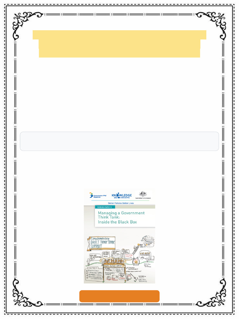 Managing a Government Think Tank Inside the Black Box 15th Edition ...