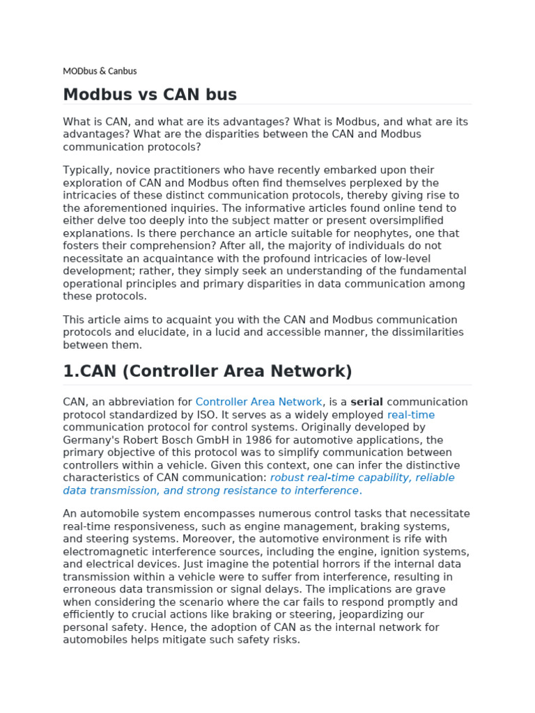 MODbus | PDF | Computing | Computer Engineering