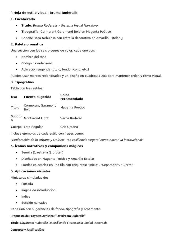 Hoja de Estilo Visual: Bruma Ruderalis | PDF | Tipografía | Serif