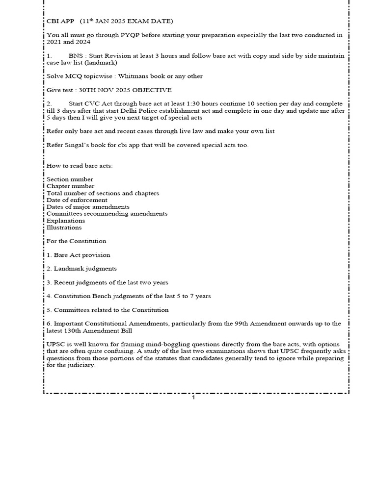 CBI Exam Preparation Guide 2025 | PDF | Prosecutor | Justice