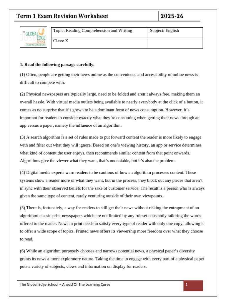 Grade 12 Reading Comprehension Practice | PDF | Vocational Education | News