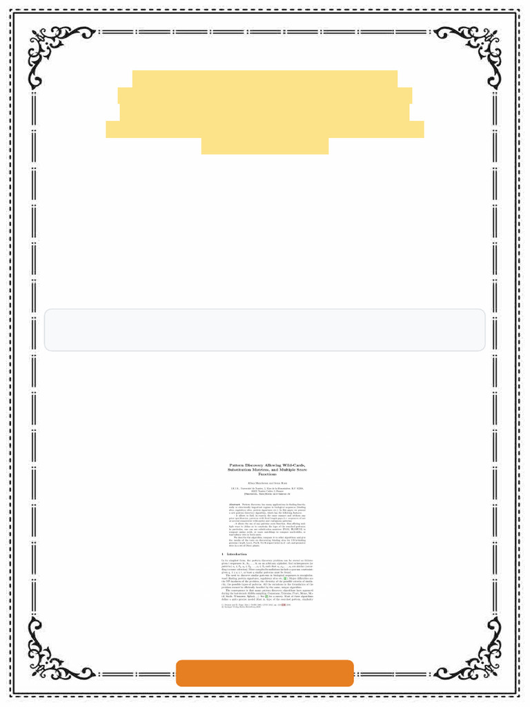 Pattern Discovery Allowing WildCards Substitution Matrices and Multiple ...