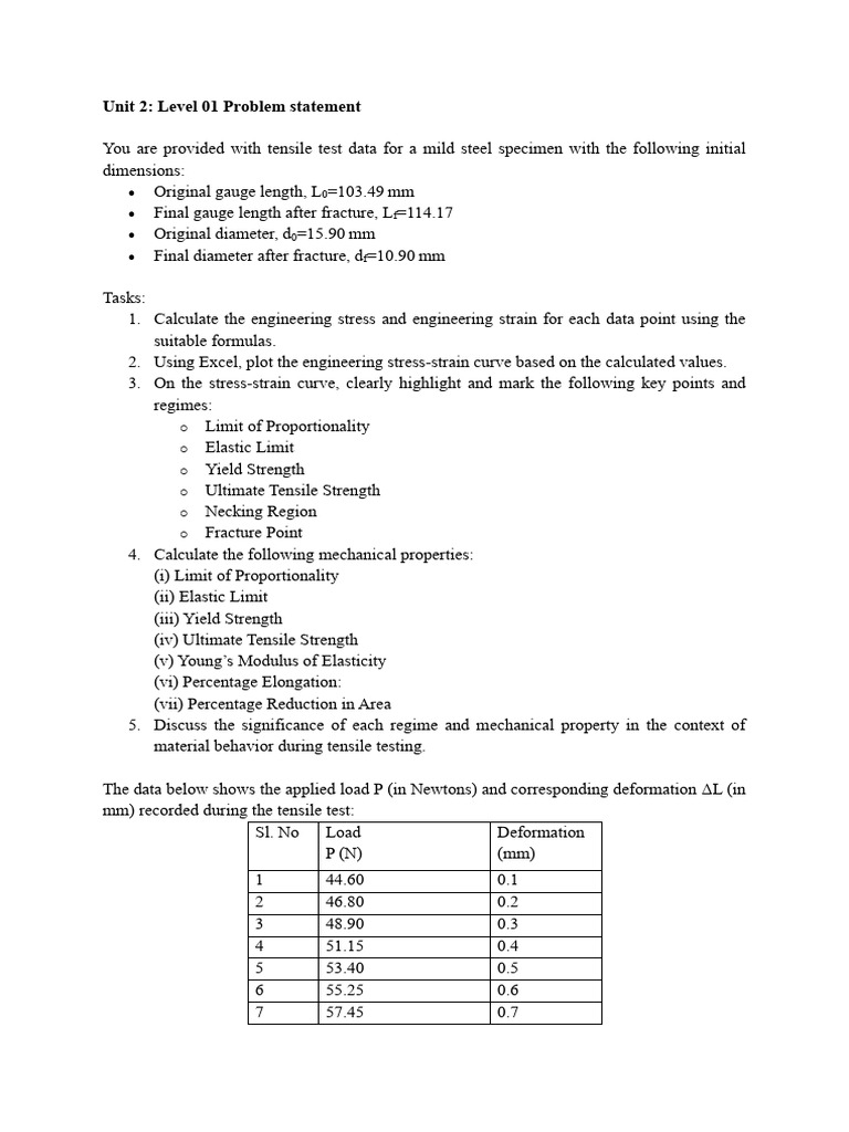 Unit 2_Level 1 Problem Statement | PDF