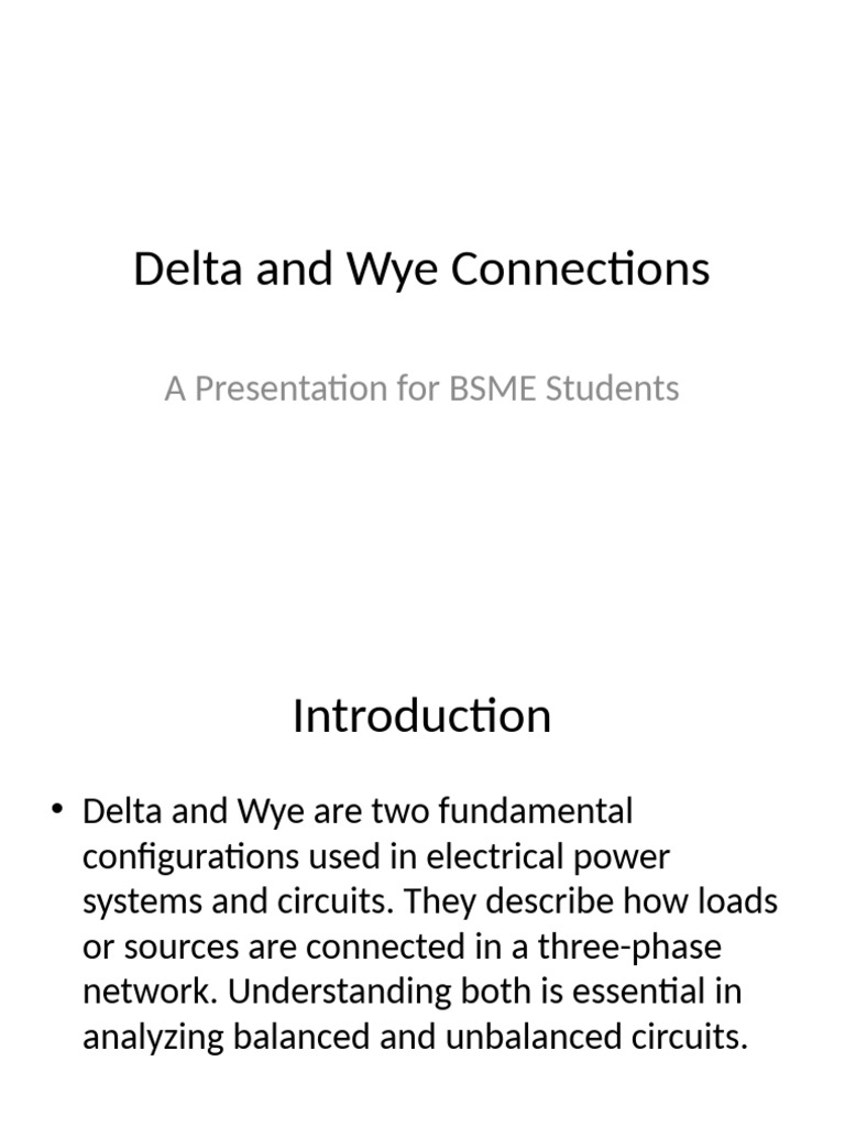 Delta vs. Wye Connections Explained | PDF