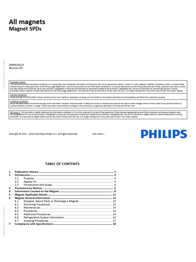 Philips MRI Magnet Service Procedures | PDF | Magnetic Resonance ...
