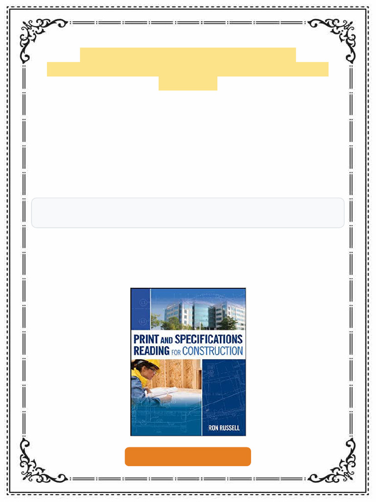 Print and Specifications Reading for Construction ebook universal ...