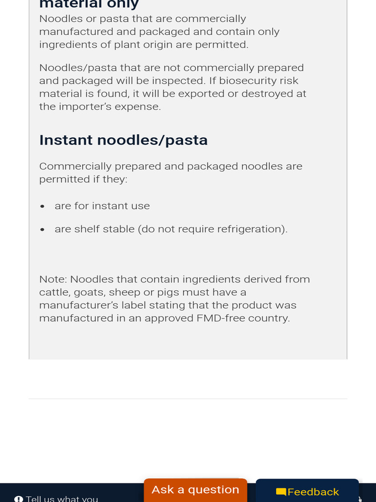 What Food Can You Bring in | PDF