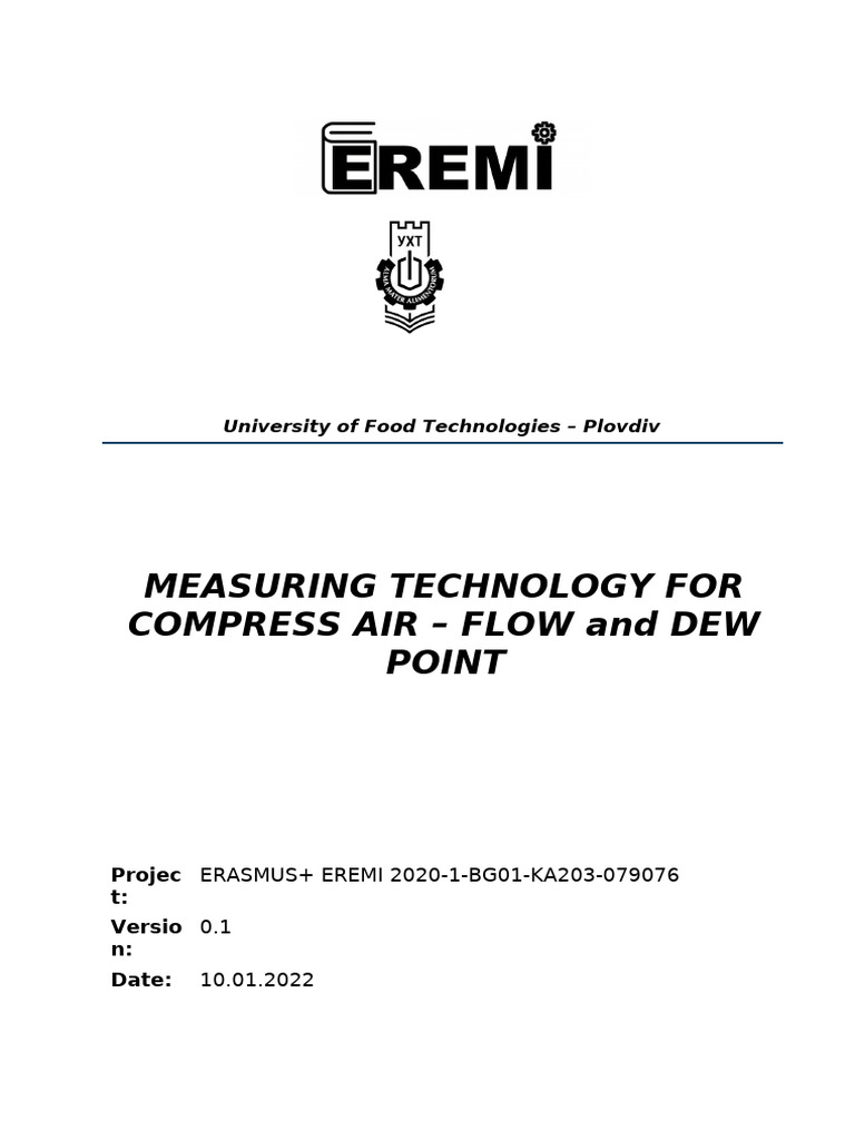 MEASURING TECHNOLOGY FOR COMPRESS AIR - FLOW and DEW POINT | PDF | Flow ...