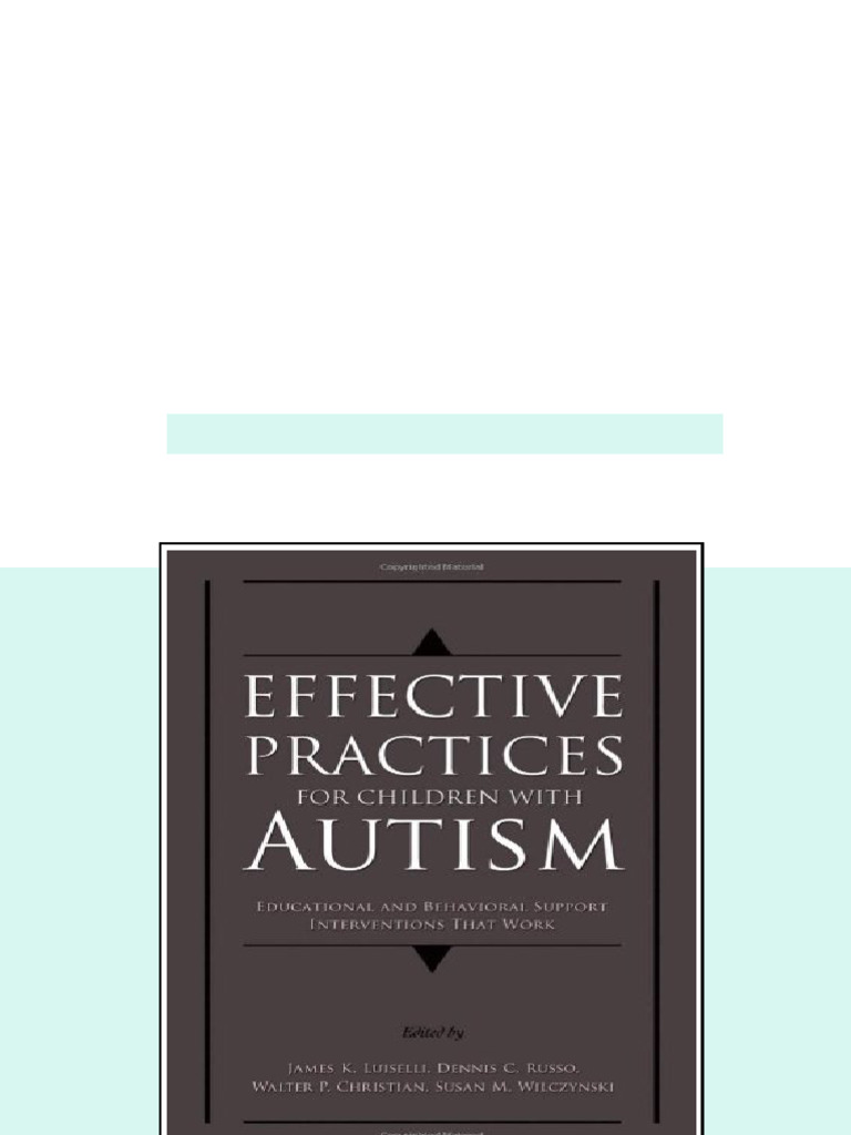 (Ebook) Effective Practices for Children with Autism: Educational and ...
