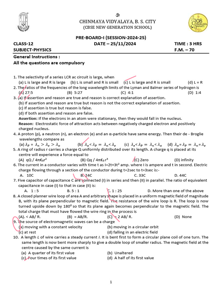 12 - Class Xii Pre Board I QP Physics - Model Question - 13!11!2025 - 12-Physics-Pb-1-2024-25 ...