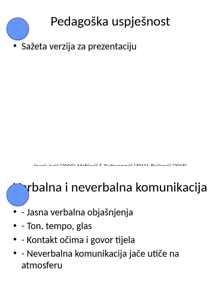 Pedagoska Uspjesnost PPT Slike | PDF