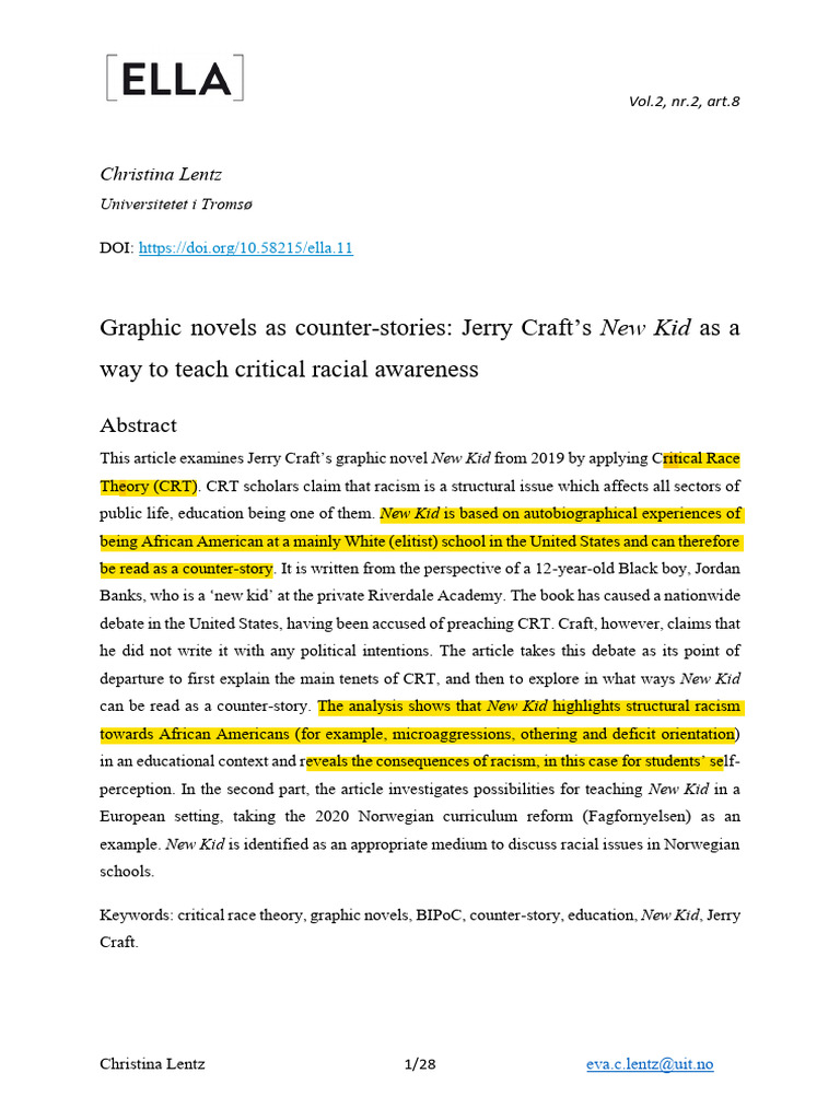 1.Graphic Novels as Counter-stories_ Jerry Craft%E2%80%99s New Kid as a ...