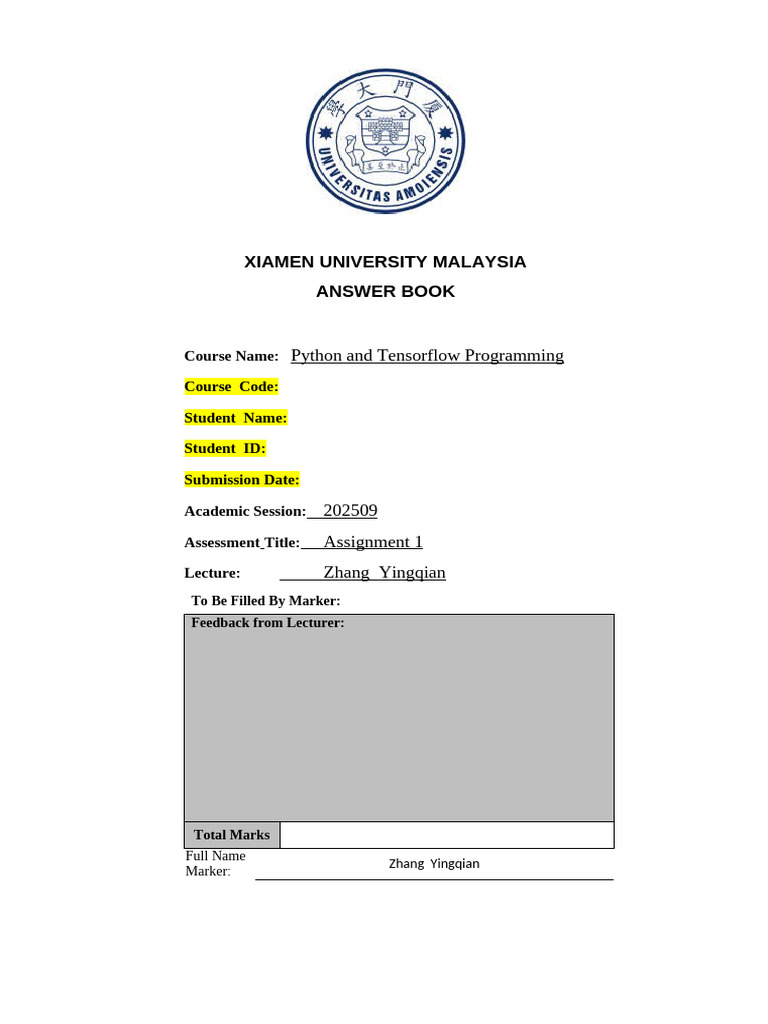 Assignment 1 Template of Student Answer Book Cover (3) | PDF | Programming Paradigms | Computer ...