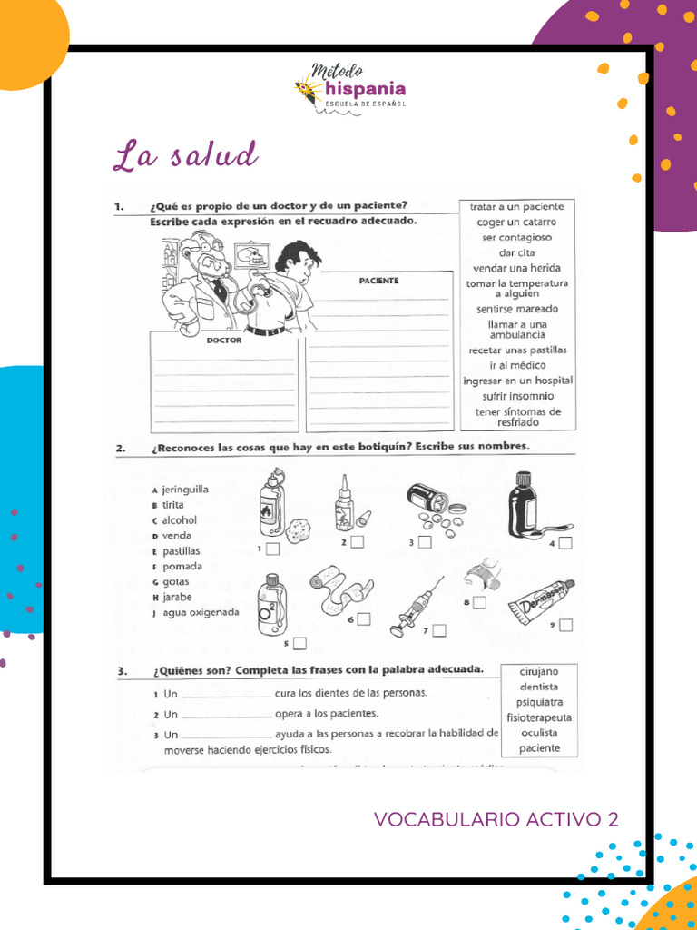 Vocabulario Sobre Salud | PDF