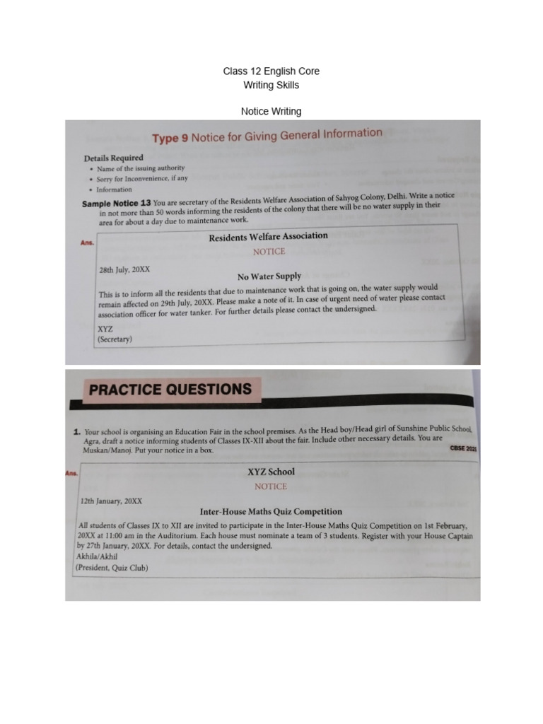 CL 12 English (Writing Skills) | PDF