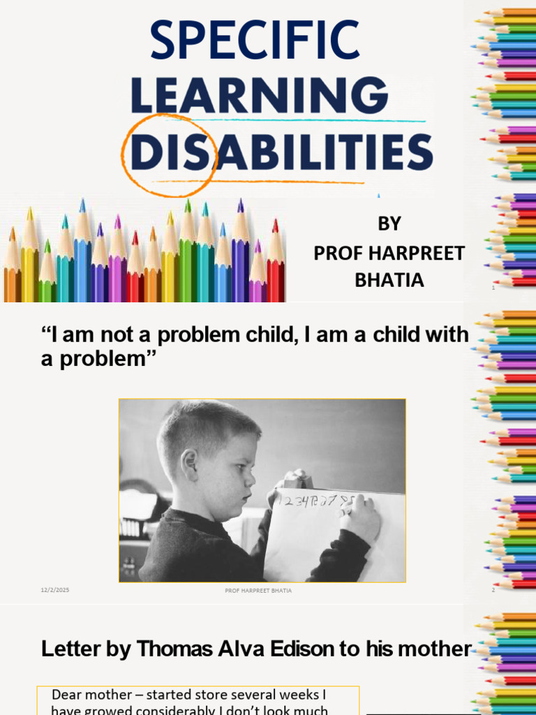 Learning Disabilities 1 | PDF | Learning Disability | Cognition