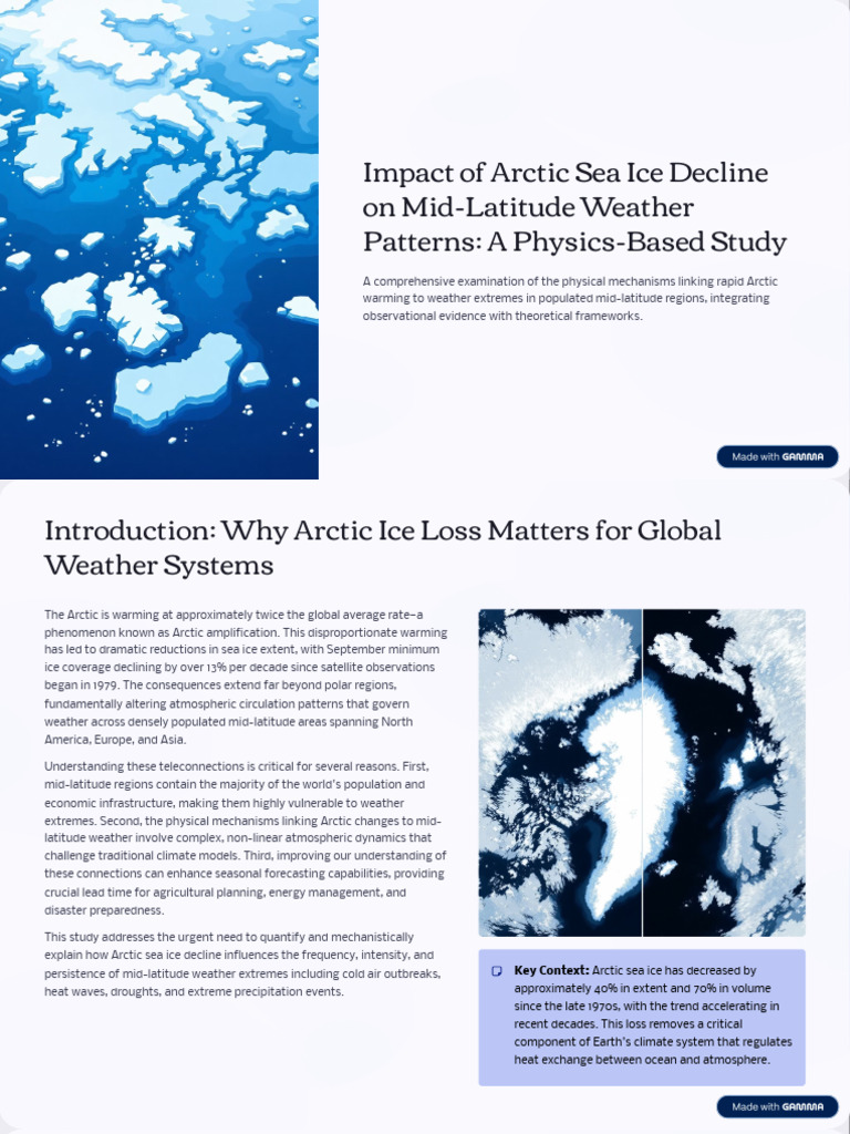 Impact of Arctic Sea Ice Decline On Mid Latitude Weather Patterns A ...