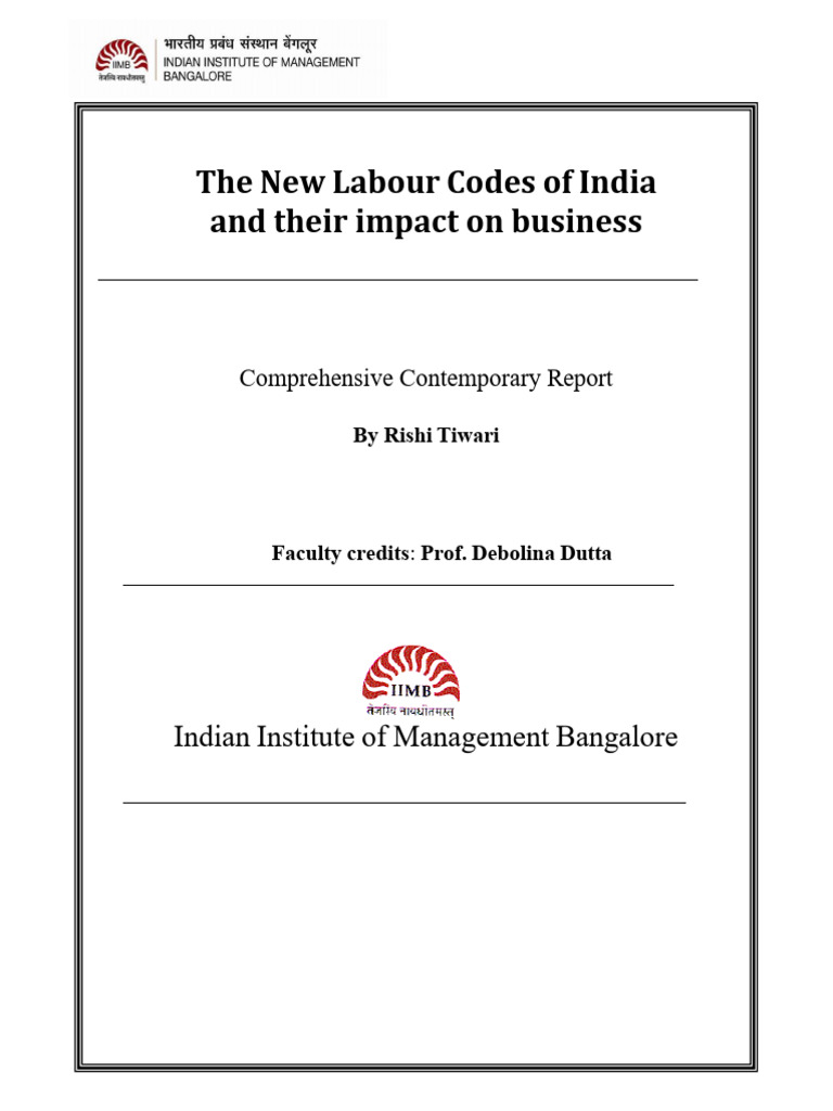 Impact of India's New Labour Codes | PDF | Cost Of Living | Employment