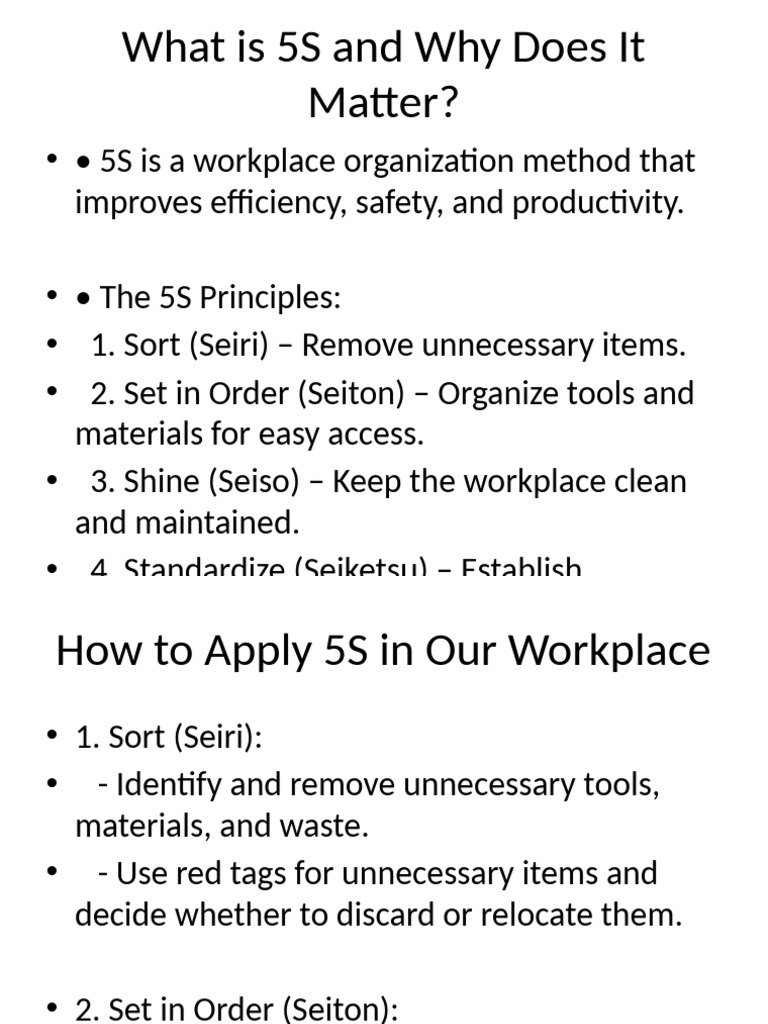 5S Implementation | PDF