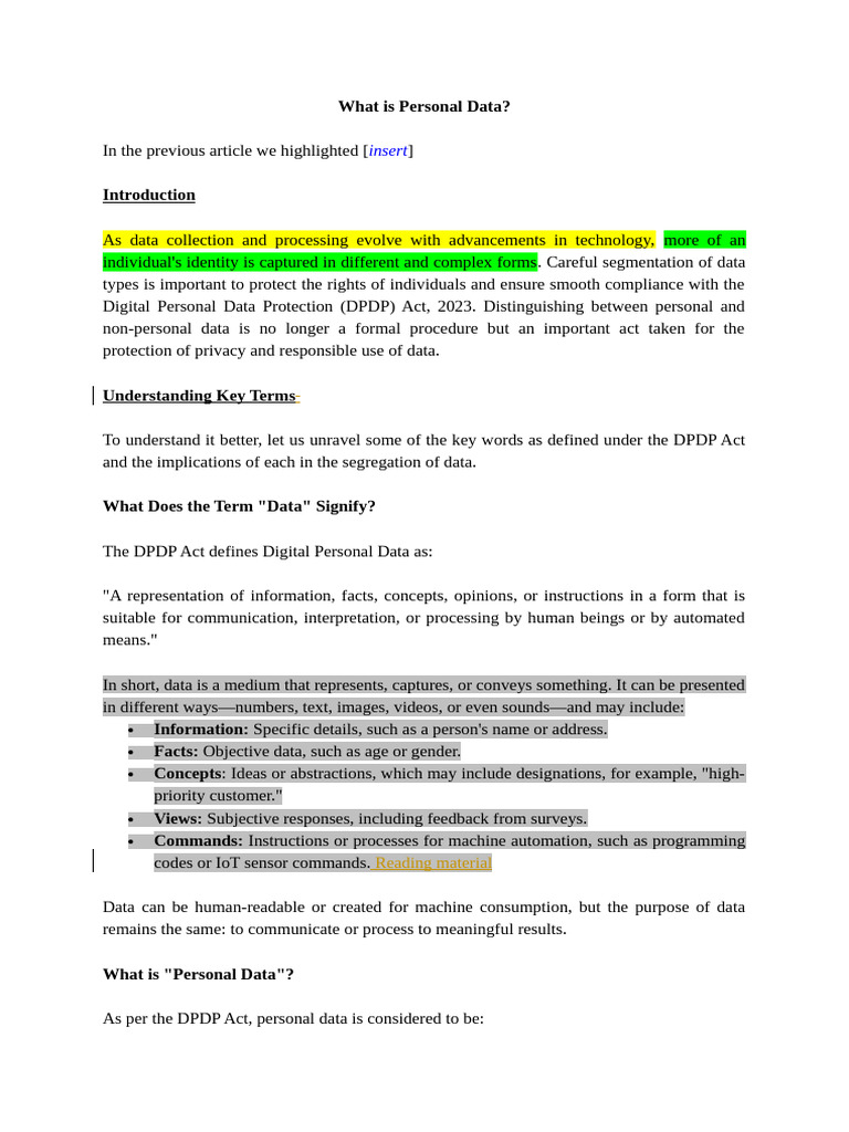 Article 2- A Deep Dive Into What is Construed Not Construed as Personal ...