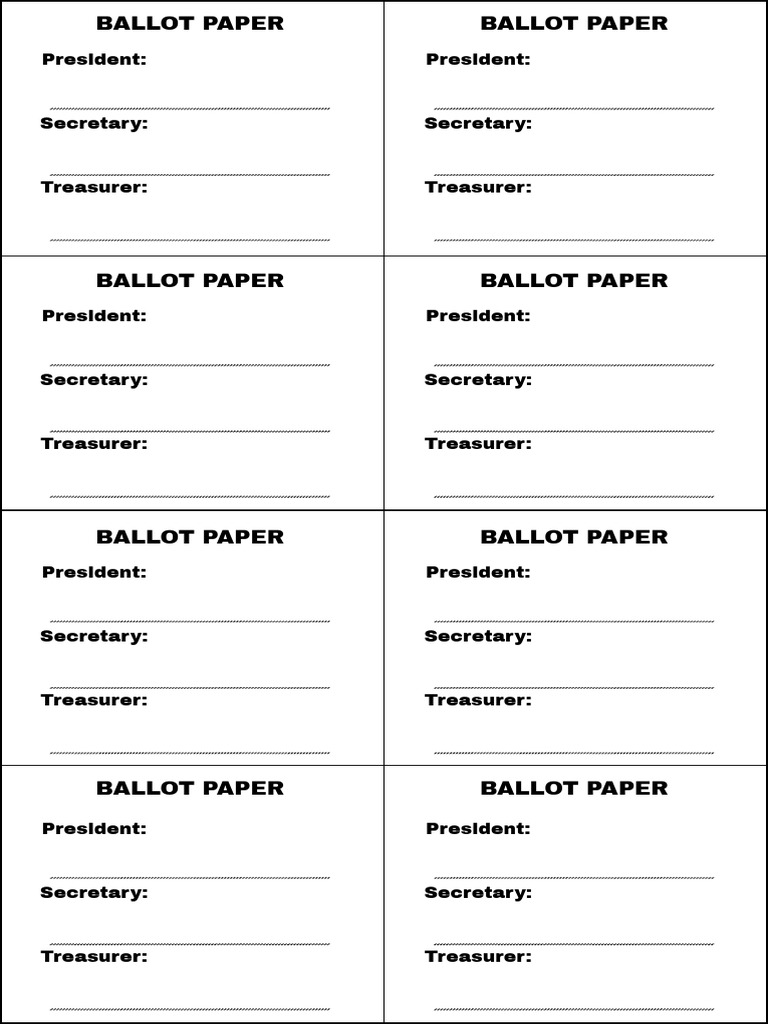 Ballot Paper Template for Elections | PDF